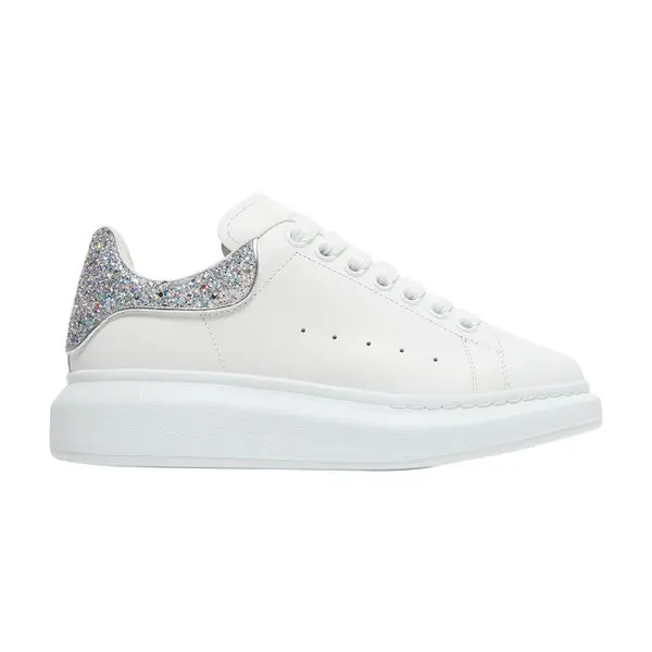 Alexander McQueen Oversized Sneaker With Glitter Detail - White