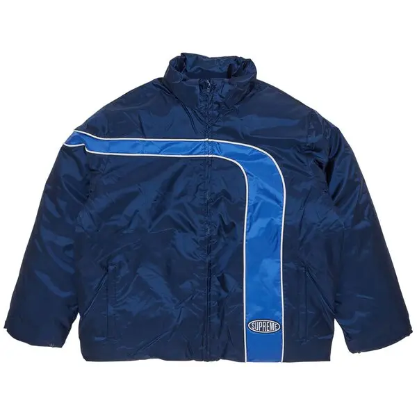 Supreme Stripe Puffer Jacket - Blue