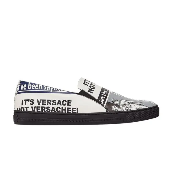 Versace Leather Slip-on Sneakers