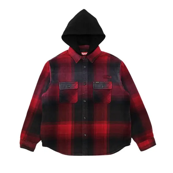 新品本物Quilted Lined Hooded Flannel ShirtM Supreme Quilted Lined Hooded Flannel Shirt (SS25) - $168