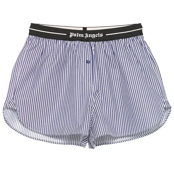 Palm Angels Classic Logo Striped Shorts - Blue