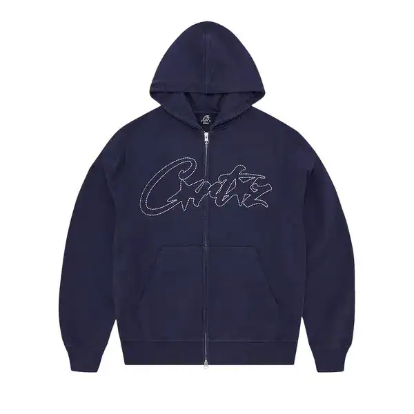 Corteiz Thick Stitch Allstarz Zip Hoodie - Blue | Editorialist
