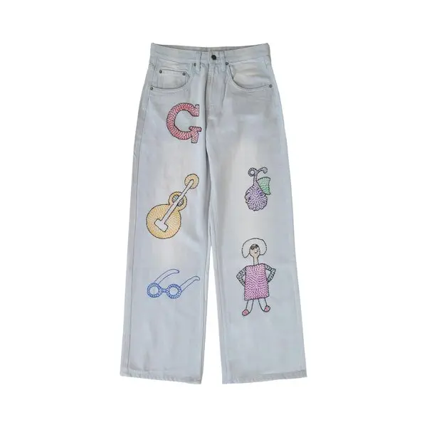 GLASS CYPRESS Embroidered Oversized Denim
