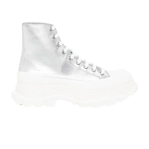 Alexander McQueen Tread Slick High Top Sneakers - Silver