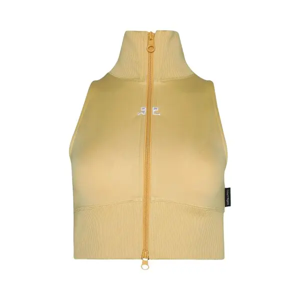COURREGES Cropped Interlock Tracksuit Vest - Yellow