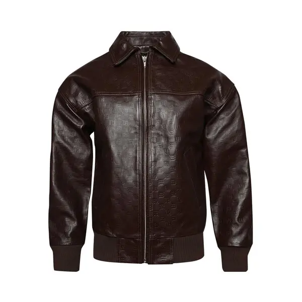MISBHV Monogram Embossed Bandit Leather Jacket