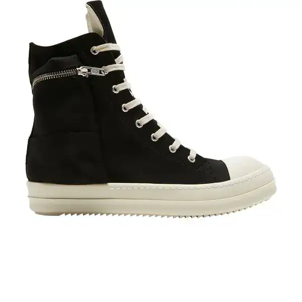 Rick Owens Cargo Basket Faux Fur And Leather High-Top Sneakers