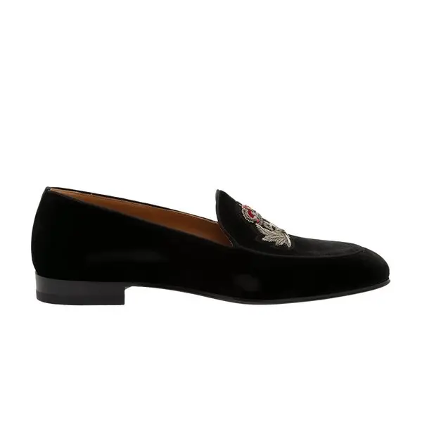 CHRISTIAN LOUBOUTIN Crest On The Nile Velvet Loafers
