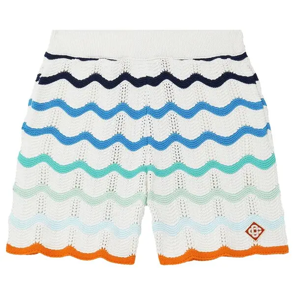 Casablanca Gradient Wave Crochet Shorts