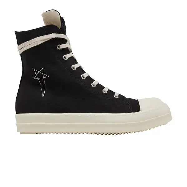 Rick Owens Lido Pentagram High Top Sneakers - Black