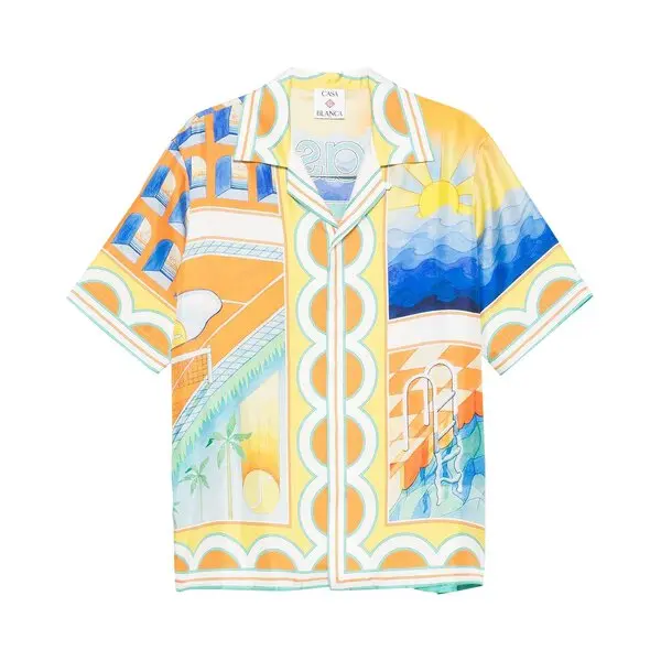Casablanca Short-sleeve Cuban Collar Shirt