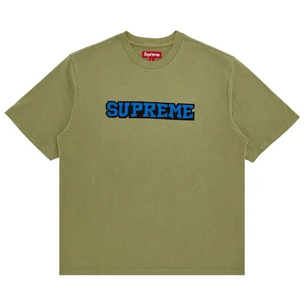 Supreme Satin Appliqué Short-sleeve Top - Green
