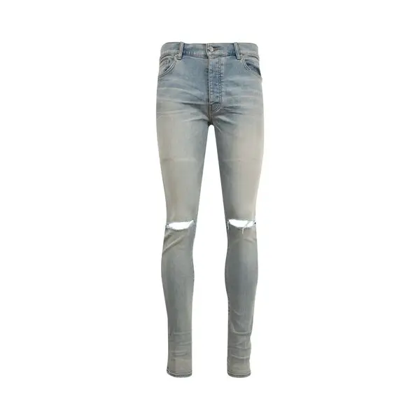 Amiri Leather Bones Appliqué Slash Jean