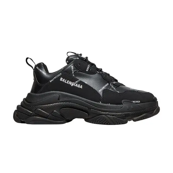 Balenciaga Triple S Allover Logo Sneakers - Black