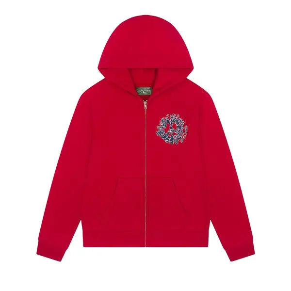 DENIM TEARS Denim University Zip Hoodie - Red