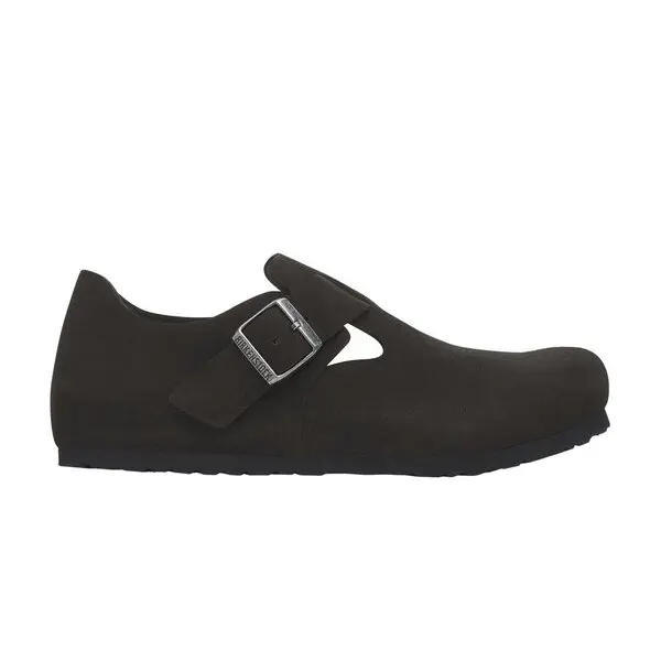 BIRKENSTOCK London Suede Leather Clogs - Black