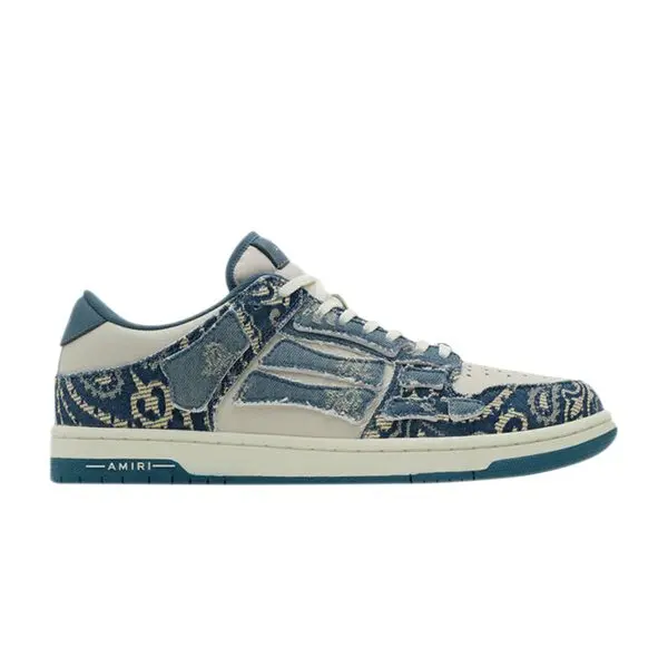 Amiri Skel Top Low Bandana Jacquard Denim - Blue