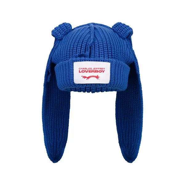 CHARLES JEFFREY LOVERBOY Chunky Rabbit Beanie - Blue