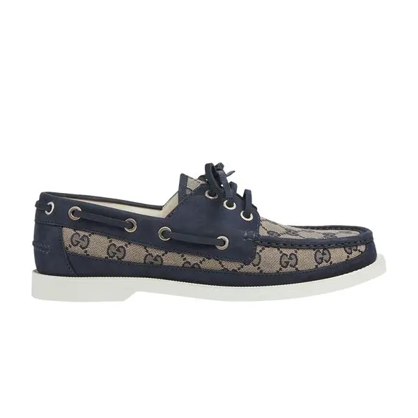 Gucci Gg Canvas Lace Up Loafer