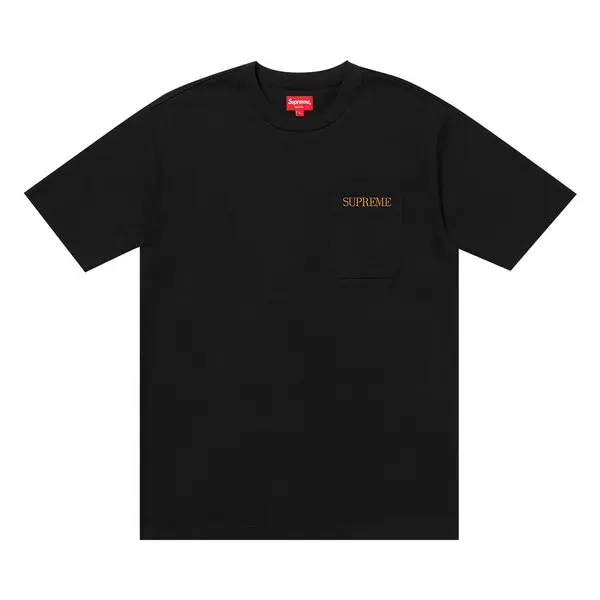 Supreme Embroidered Pocket Tee - Black