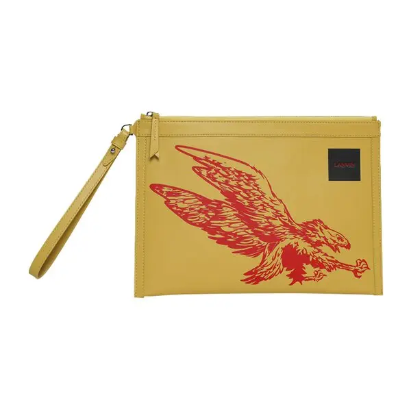 LANVIN Zipped Flat Pouch With Eagle Print