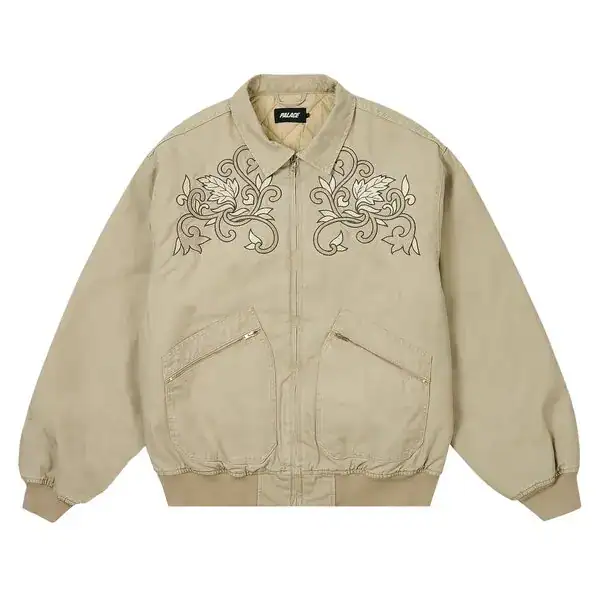 ジャケット・アウター FLORAL CANVAS BOMBER JACKET STONEY GREY Palace Floral Canvas Bomber Jacket - Grey | Editorialist