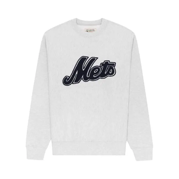 Aimé Leon Dore X New York Mets Chainstitch Crewneck Sweatshirt - Silver