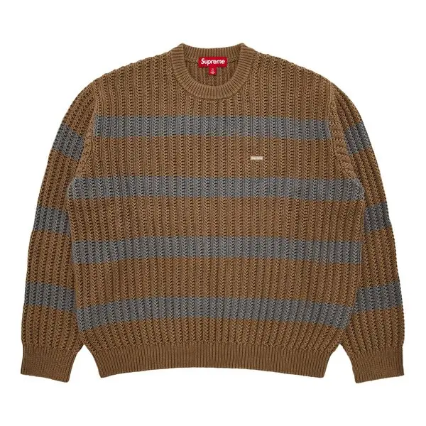 Supreme Loose Gauge Stripe Small Box Sweater - Tan