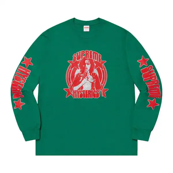 HYSTERIC GLAMOUR Supreme XL グリーン長袖 Supreme X Hysteric Glamour Long-Sleeve Tee - Green | Editorialist