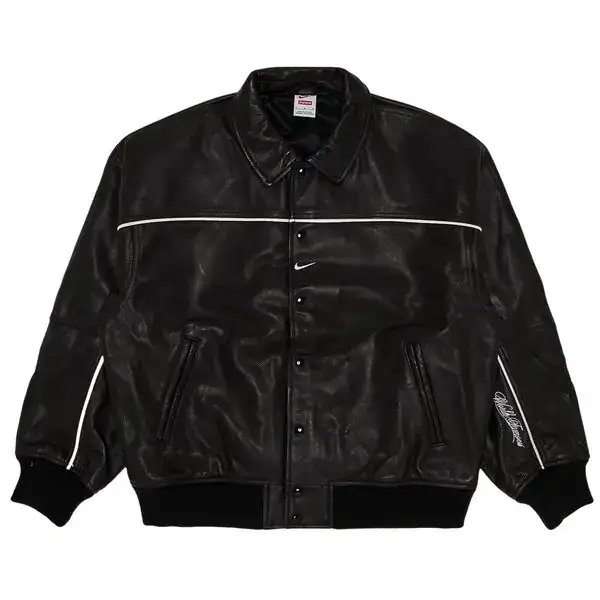 ジャケット・アウター Supreme x Nike Leather Varsity Jacket Supreme X Nike Leather Varsity Jacket - Black | Editorialist