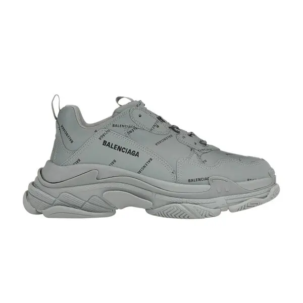 Balenciaga Triple S Allover Logo Sneakers - Grey