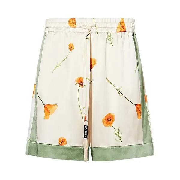 NAHMIAS Printed Silk Shorts
