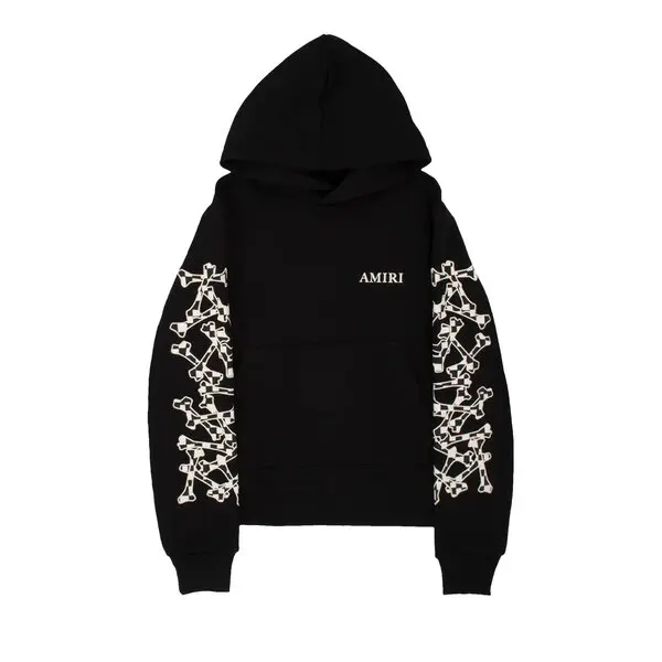 Amiri Checkered Bones Hoodie - Black