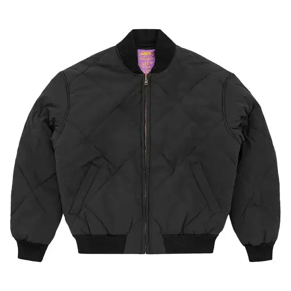 Corteiz Olde English Quilted Bomber Jacket - Black | Editorialist