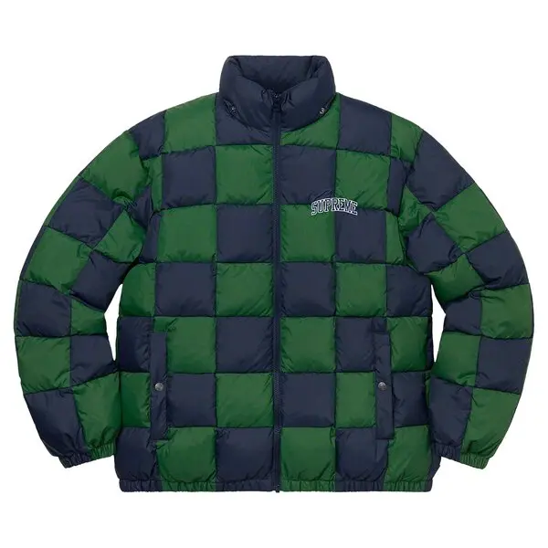 Supreme Checkerboard Puffy Jacket - Blue
