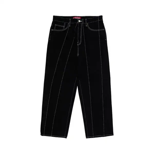 Supreme Baggy Jean 30 Supreme】Baggy Jean 30 Black Supreme Paneled
