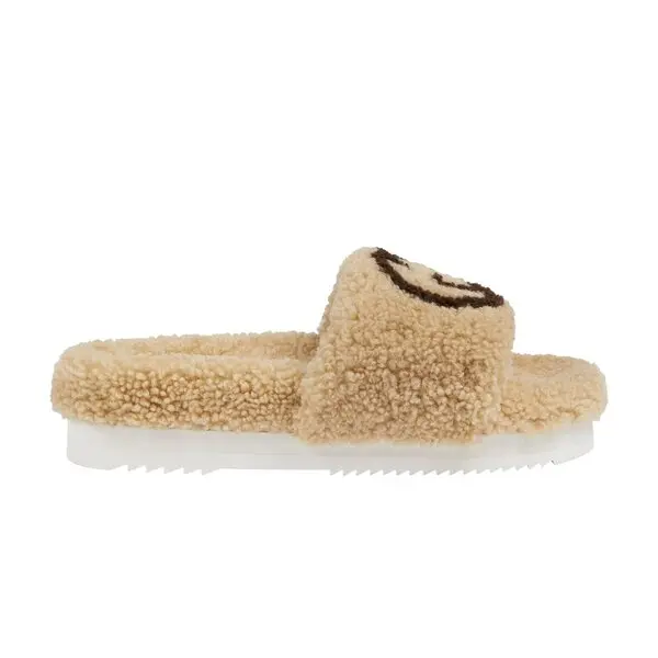 Gucci Interlocking G Merino Wool Slides - Brown