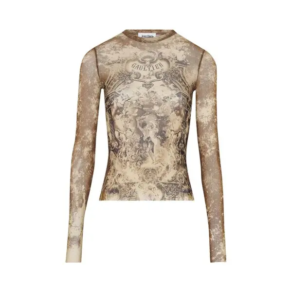 Jean Paul Gaultier Médaillon Long-sleeve Top - Tan