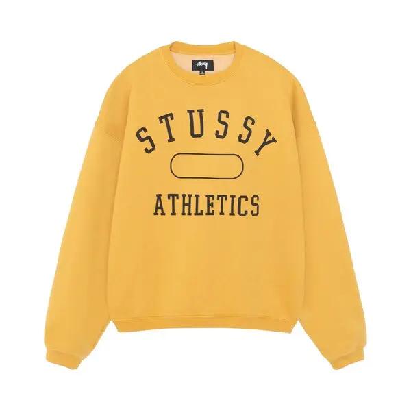 トップス STUSSY 24aw ATHLETICS CREW StüSsy Athletics Crew - Yellow | Editorialist