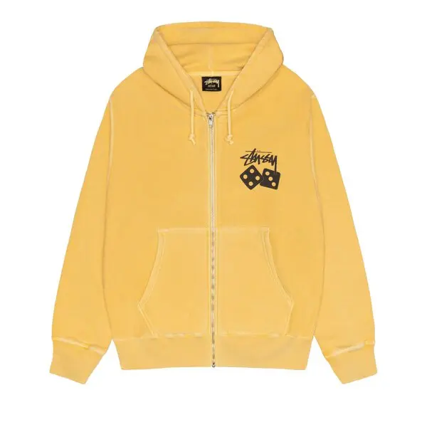 StÜssy Dice Zip Hoodie - Yellow