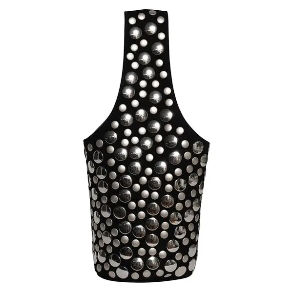 Khaite Livia Suede Bag With Silver Studs - Black