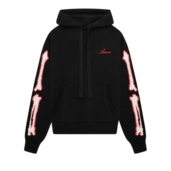Amiri Hooded Bones Knit - Black