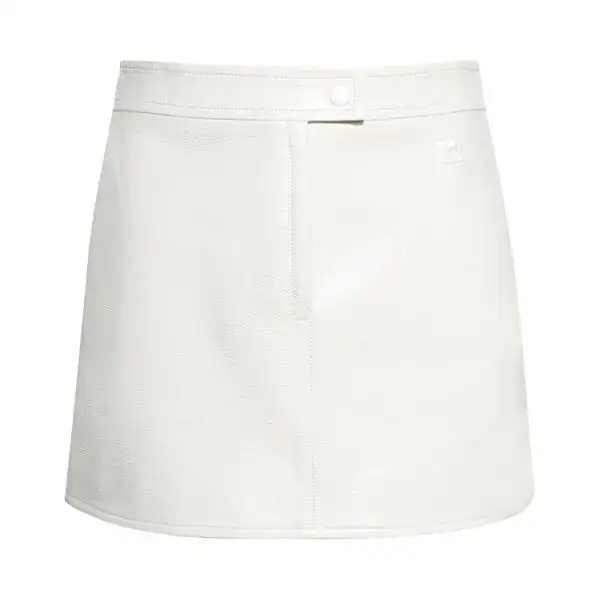 Courreges Vinyl Reedition Mini Skirt White Editorialist