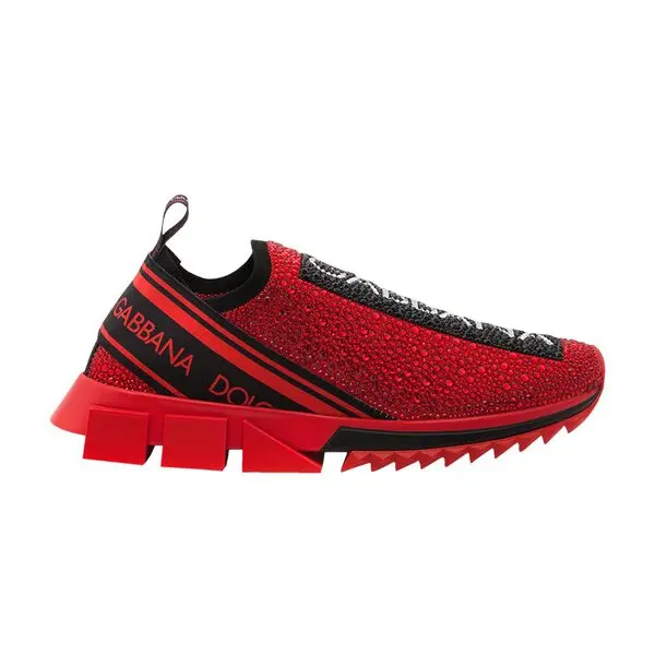 Dolce & Gabbana Sorrento Melt Crystal Embellished Sneakers - Red