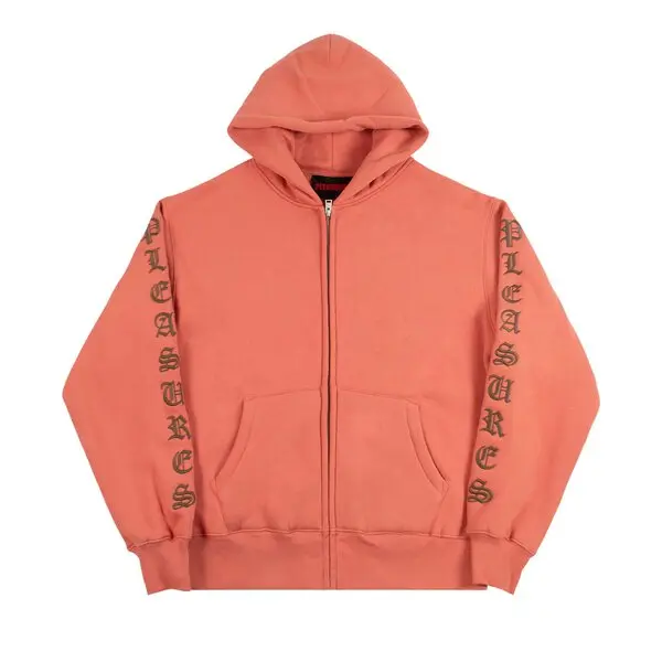 PLEASURES Oe Zip Up Hoodie - Copper