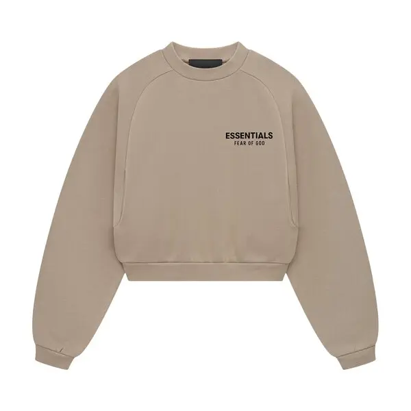 Fear Of God Fleece Cropped Crewneck - Tan