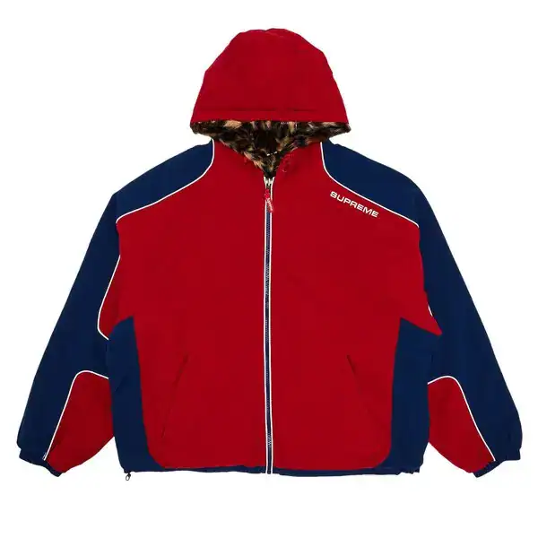 Supreme Faux Fur Reversible Hooded Track Jacket - Red | Editorialist