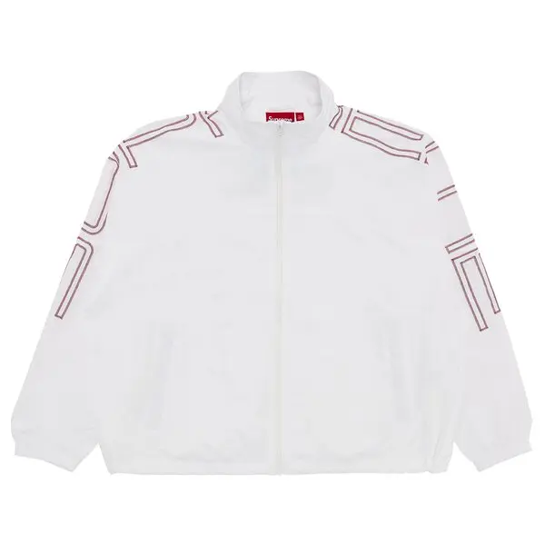 Supreme Embroidered Track Jacket - White