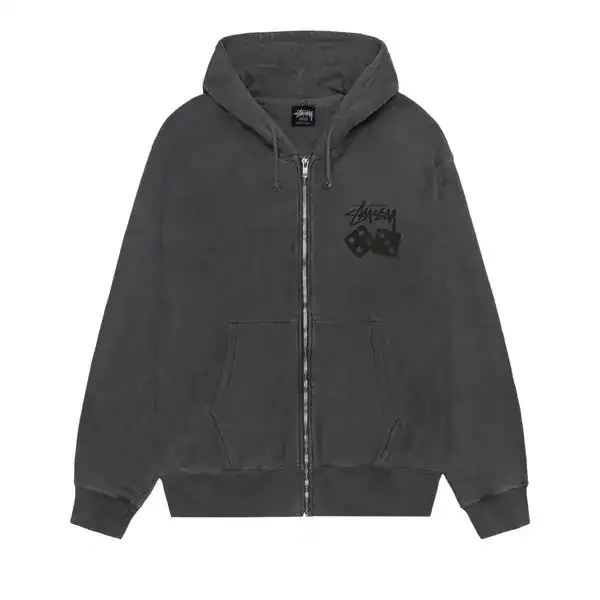 StüSsy Dice Zip Up Hoodie - Black | Editorialist