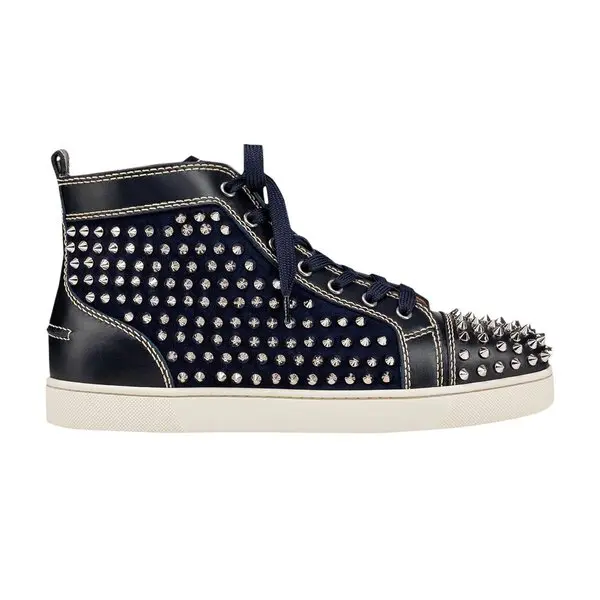 CHRISTIAN LOUBOUTIN Louis Flat Calf Spikes - Blue